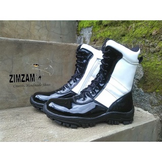 Jual SEPATU ZIMZAM PDH PDL POLISI PROVOST PUTIH HITAM KEGIATAN MILITER ...