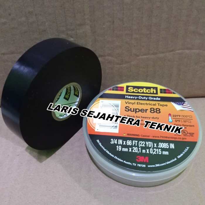 Jual Isolasi Scotch 88 Vinyl Electrical Tape Isolasi Listrik 3M ...