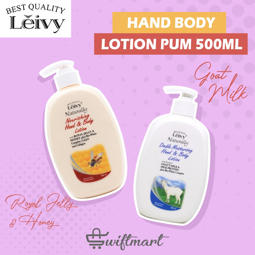 Jual LEIVY HAND BODY LOTION BOTOL PUMP (500 ML) | Shopee Indonesia