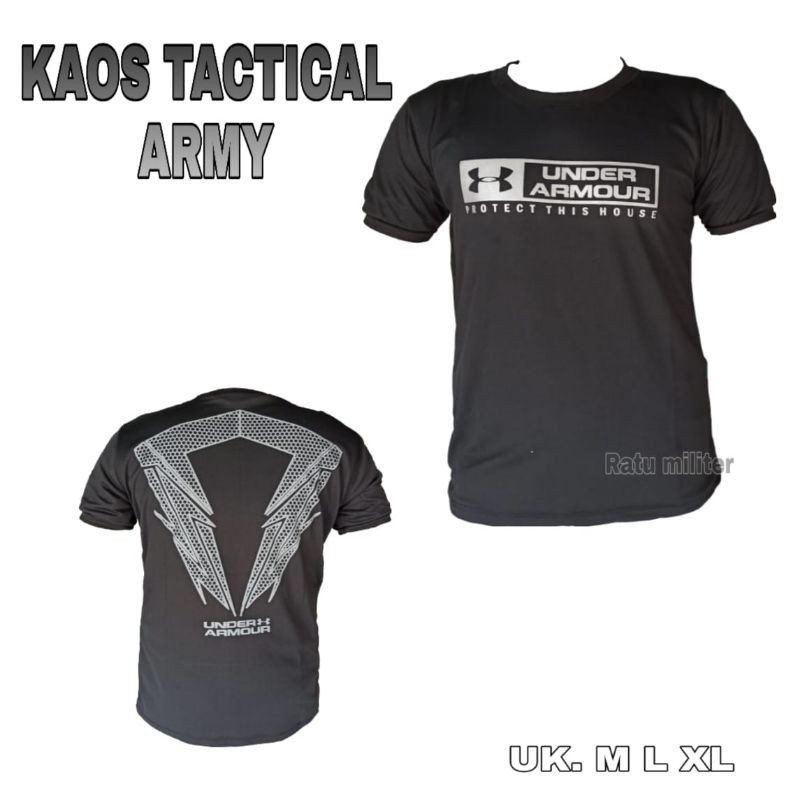 Jual Kaos pria tactical army hitam bahan dry fit - Ratu militer ...