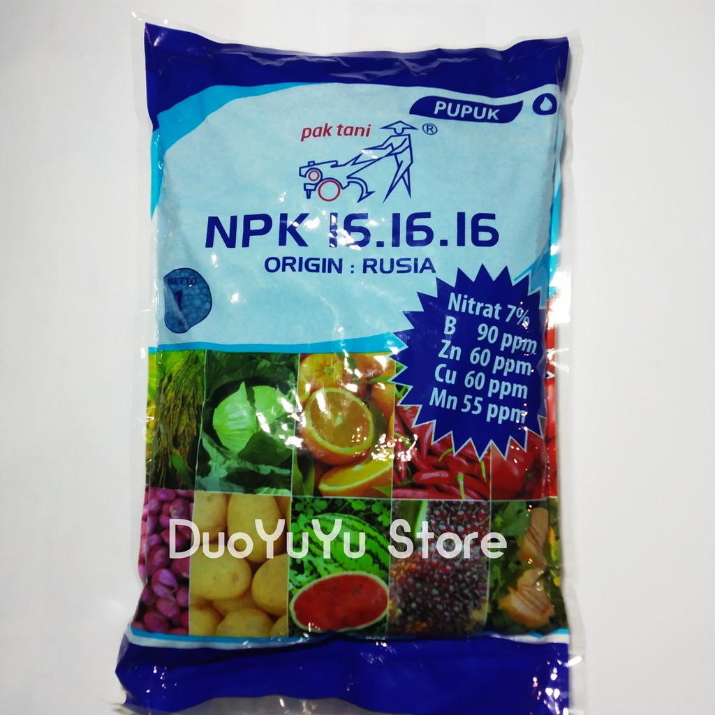 Jual NPK Mutiara 16 16 16 Pak Tani Original Kemasan Pabrik 1 Kg | Shopee Indonesia