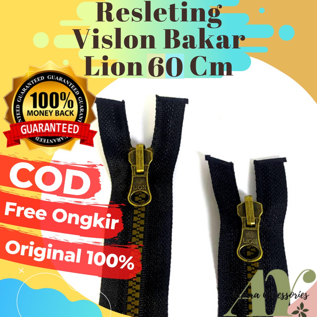 Jual RESLETING ZIPPER SLETING JAKET VISLON LION PLASTIK PANJANG 60 CM | Shopee Indonesia