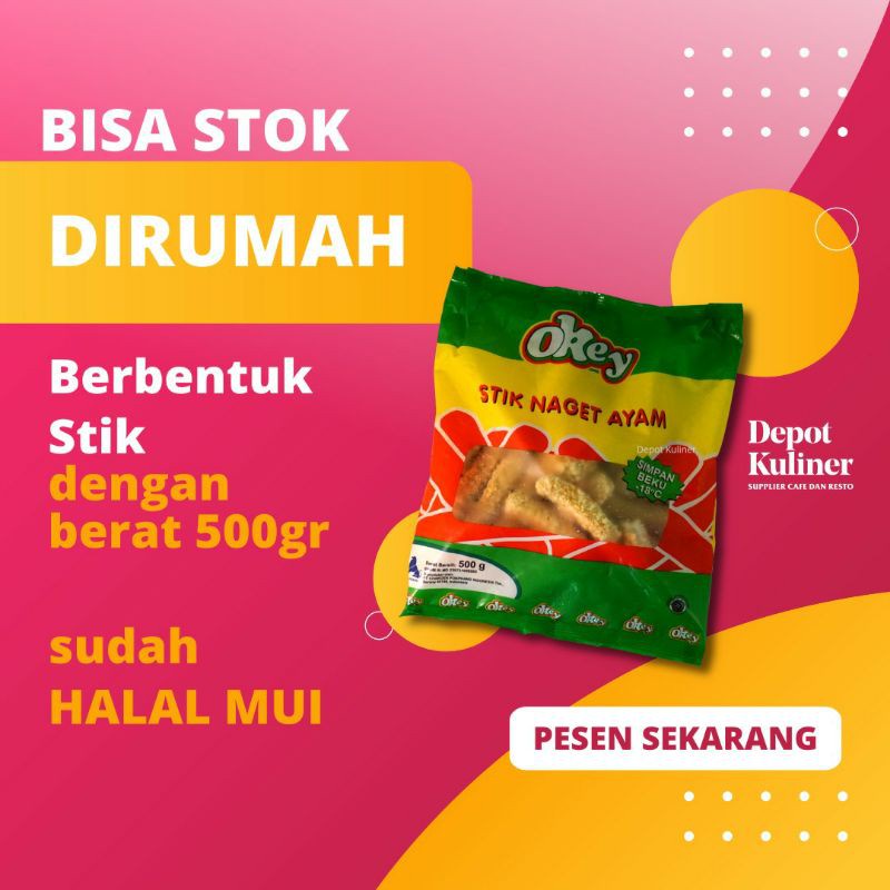 Jual Okey Stik Naget Ayam Merk Okey 500 Gram / Okey Chicken Nugget ...