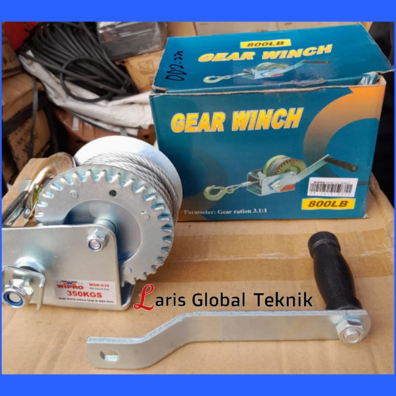 Jual Hand Winch Single Gear with wire rope WIPRO | Shopee Indonesia