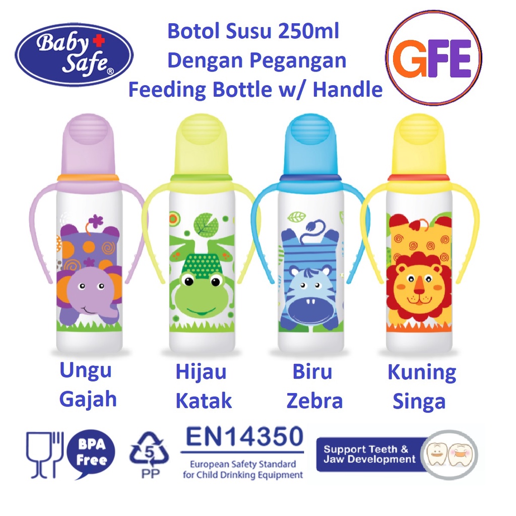Jual Baby Safe Botol Susu 250ml Karakter Hewan Lucu Feeding Bottle with ...