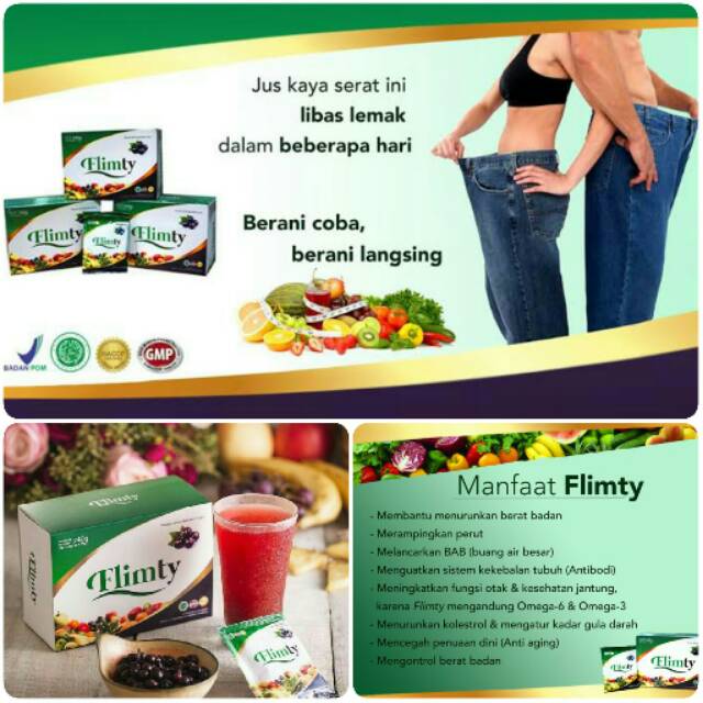 Jual FLIMTY FIBER SUPLEMEN DETOX DIET/ FLIMTY PELANGSING HERBAL (16 ...