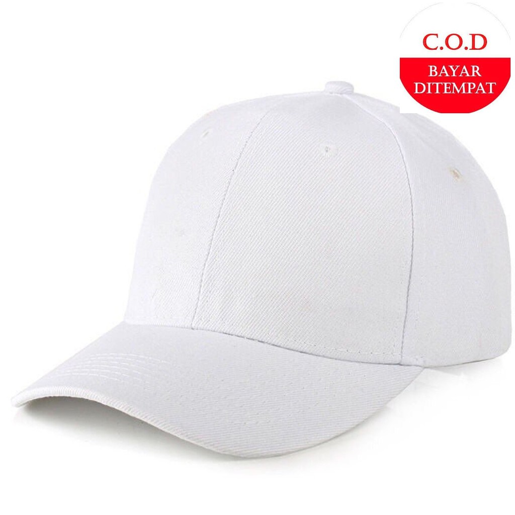 Jual Topi Polos PUTIH Bahan Drill Belakang Clip Besi / Topi Murah ...