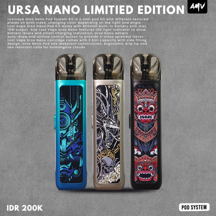 Jual Ursa Nano 18W 800mAh Limited Edition Pod Kit by Lost Vape ...