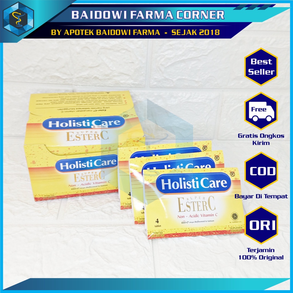 Jual HOLISTICARE ESTER C STRIP ISI 4 TABLET | Shopee Indonesia