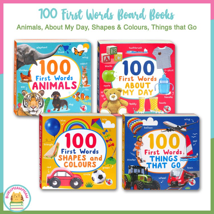 Jual 100 First Words Board Books - Animals / About My Day / Shapes and ...