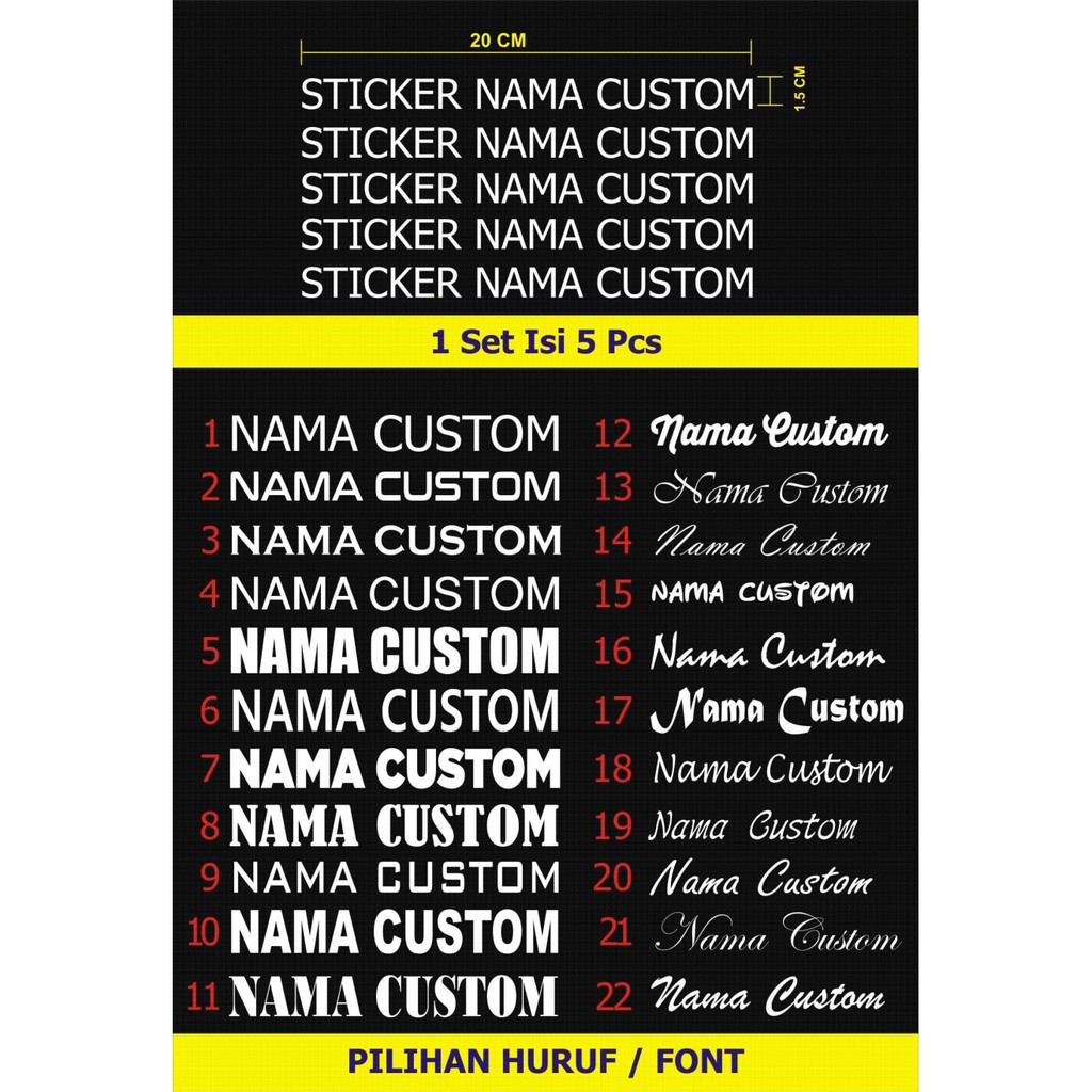 Jual Sticker Nama Custom Cutting Sticker Oracal | Shopee Indonesia