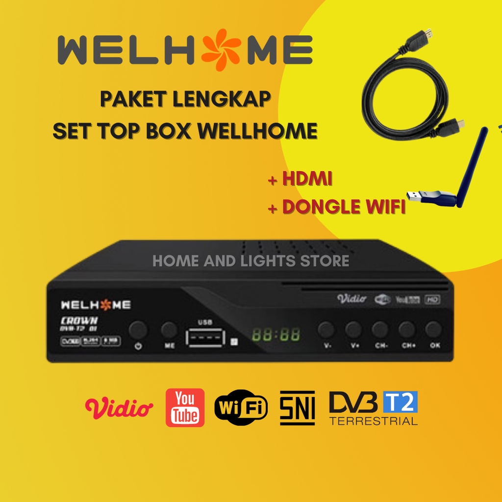 Jual Set top box STB DVB T2 Welhome Digital Terrestrial Receiver | Shopee Indonesia