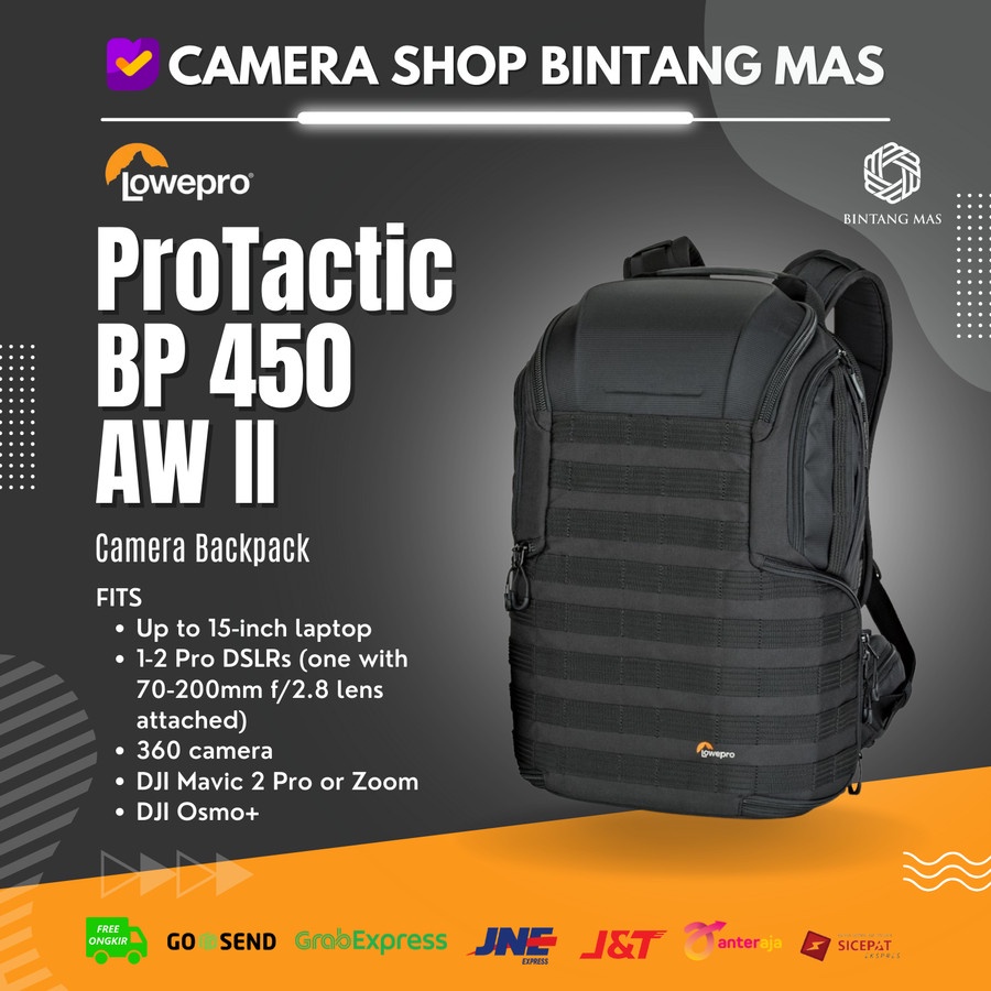 Jual Lowepro ProTactic BP 450 AW II Camera and Laptop Backpack | Shopee ...