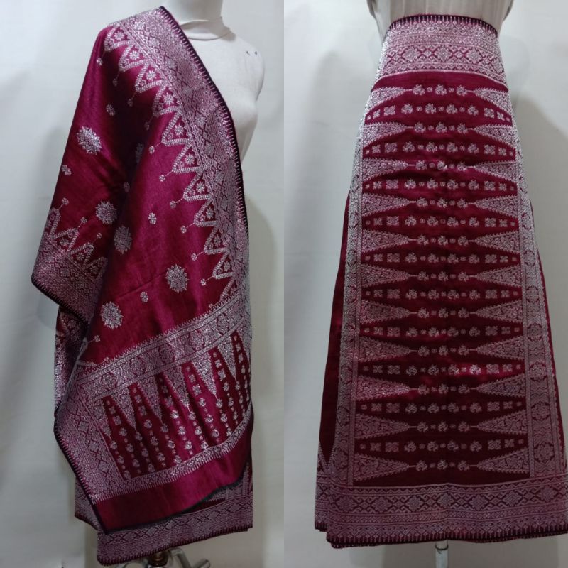 Jual Songket Palembang Asli Motif Cantik Manis Warna Magenta Kulit ...