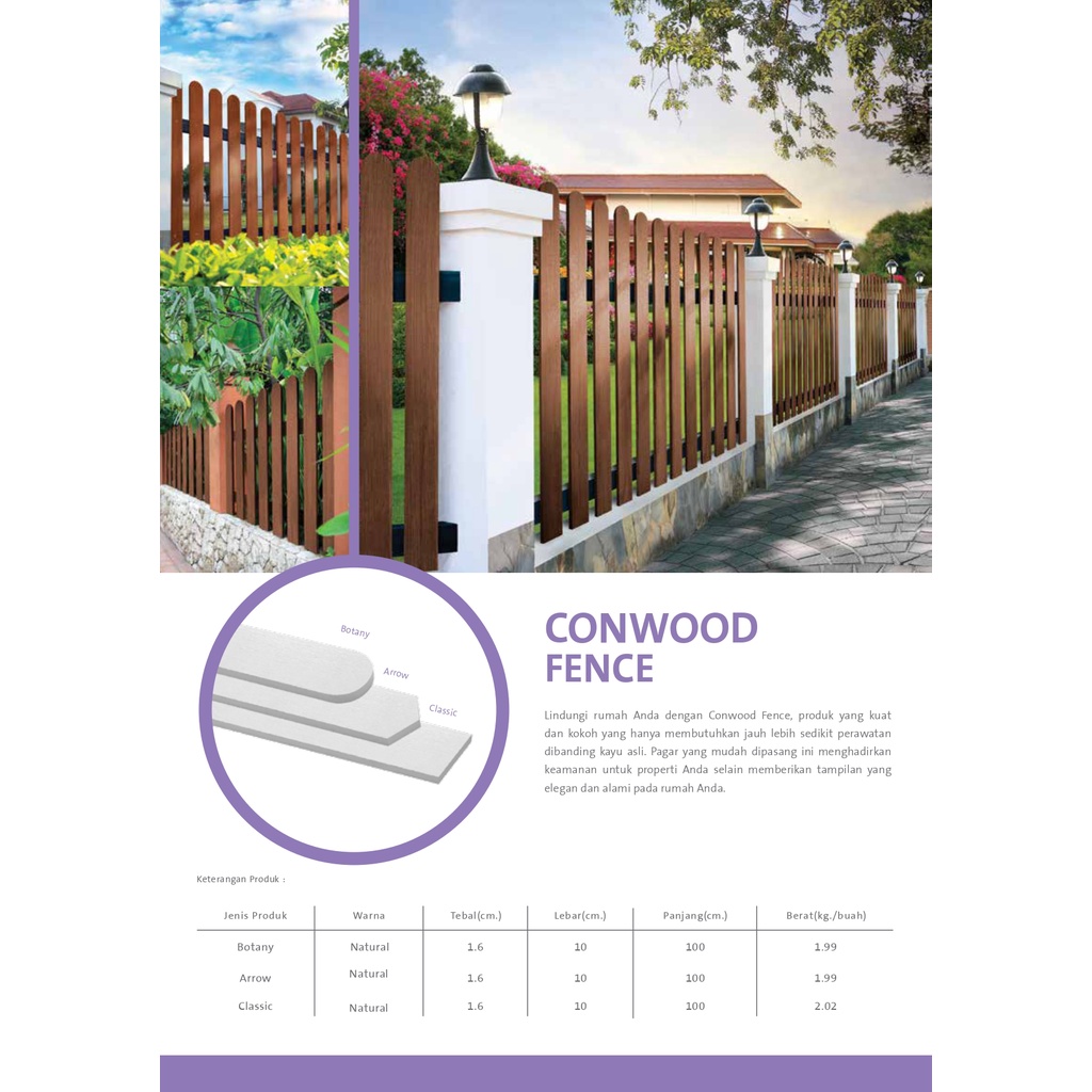 Jual CONWOOD UNTUK PAGAR - CONWOOD FENCE ARROW/CLASSIC/BOTANY | Shopee ...