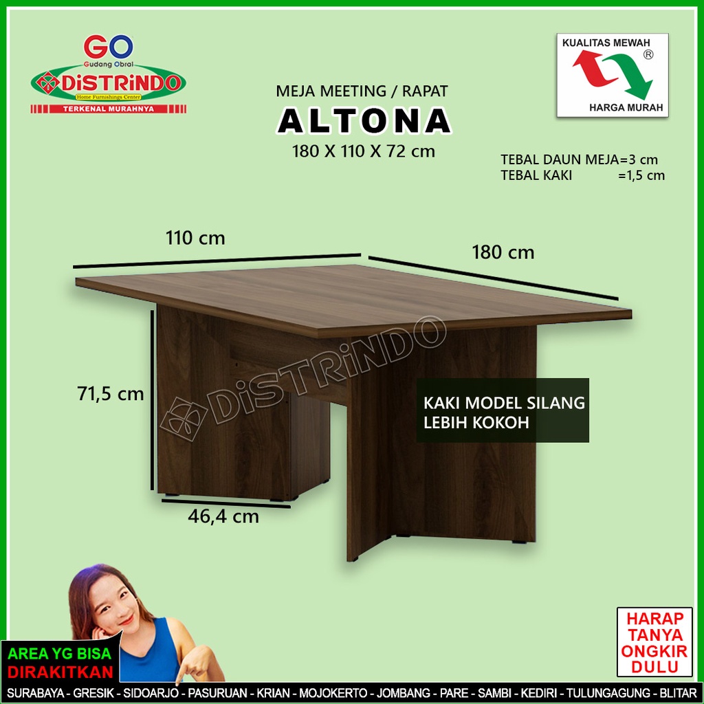 Jual Meja Rapat Meja Meeting 180cm Bisa Untuk 8Orang Papan Tebal ...