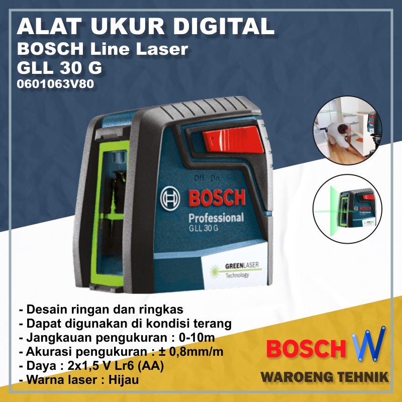 Jual Alat Ukur Digital Laser BOSCH Line Laser GLL 30 G | Shopee Indonesia