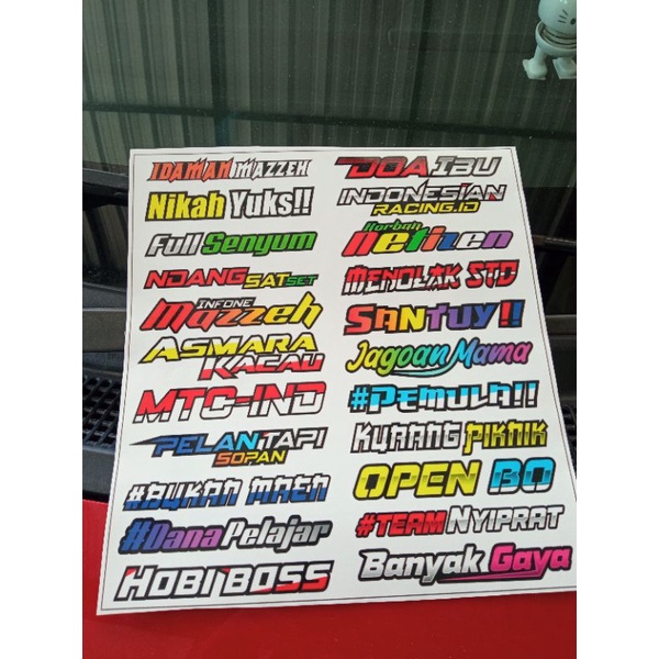 Jual Stiker Pack Kata Kata Racing Stiker Viral Stiker Hitz Stiker Motor ...