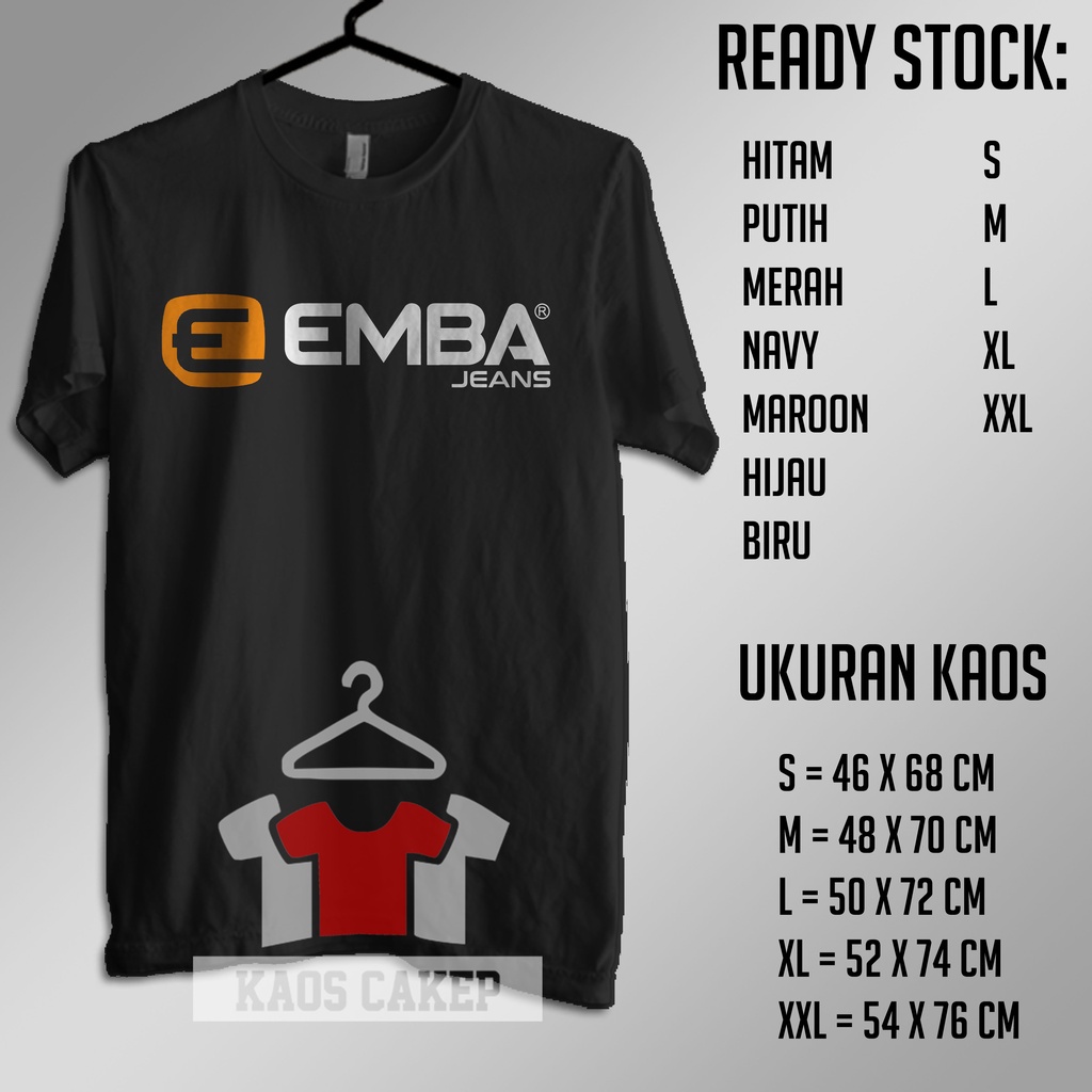 Jual Kaos Emba Jeans Logo Baju Distro | Shopee Indonesia