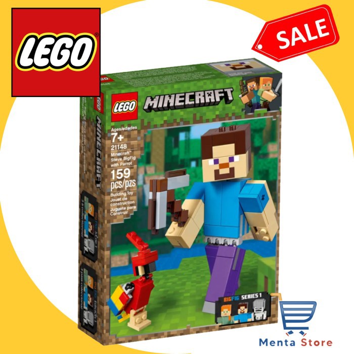 Jual LEGO Minecraft 21148 Steve BigFig with Parrot Action Figure ...