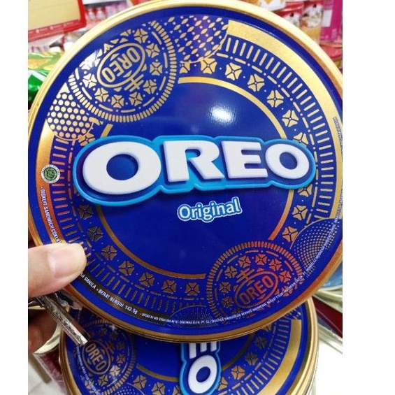 Jual OREO KALENG ORIGINAL 142 GRAM/BISKUIT RASA VANILA/CEMILAN/MAKANAN ...