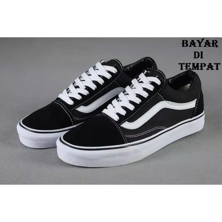 vans SEPATU VANS SEKOLAH KASUAL HITAM CATUR /PUTIH PRIA LAKI COWOK VENS ...