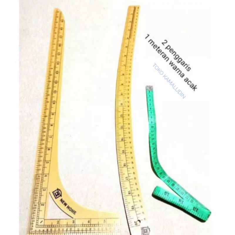 Jual paket penggaris 3 jenis /Penggaris siku besar+penggari lengkung ...