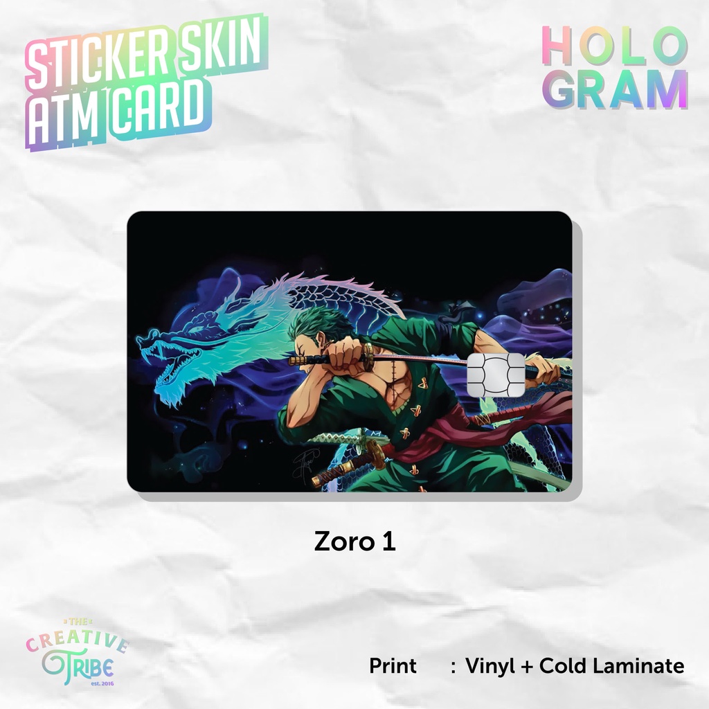 Jual Zoro 1 - Sticker Skin Card HOLOGRAM - Vinyl ATM Debit Credit ...