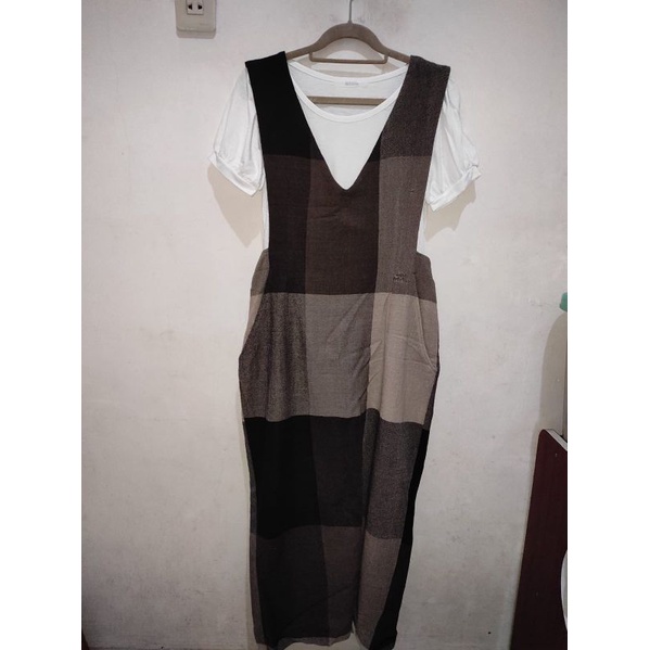 Jual Baju OL kotak coklat - Overall panjang (0090) | Shopee Indonesia