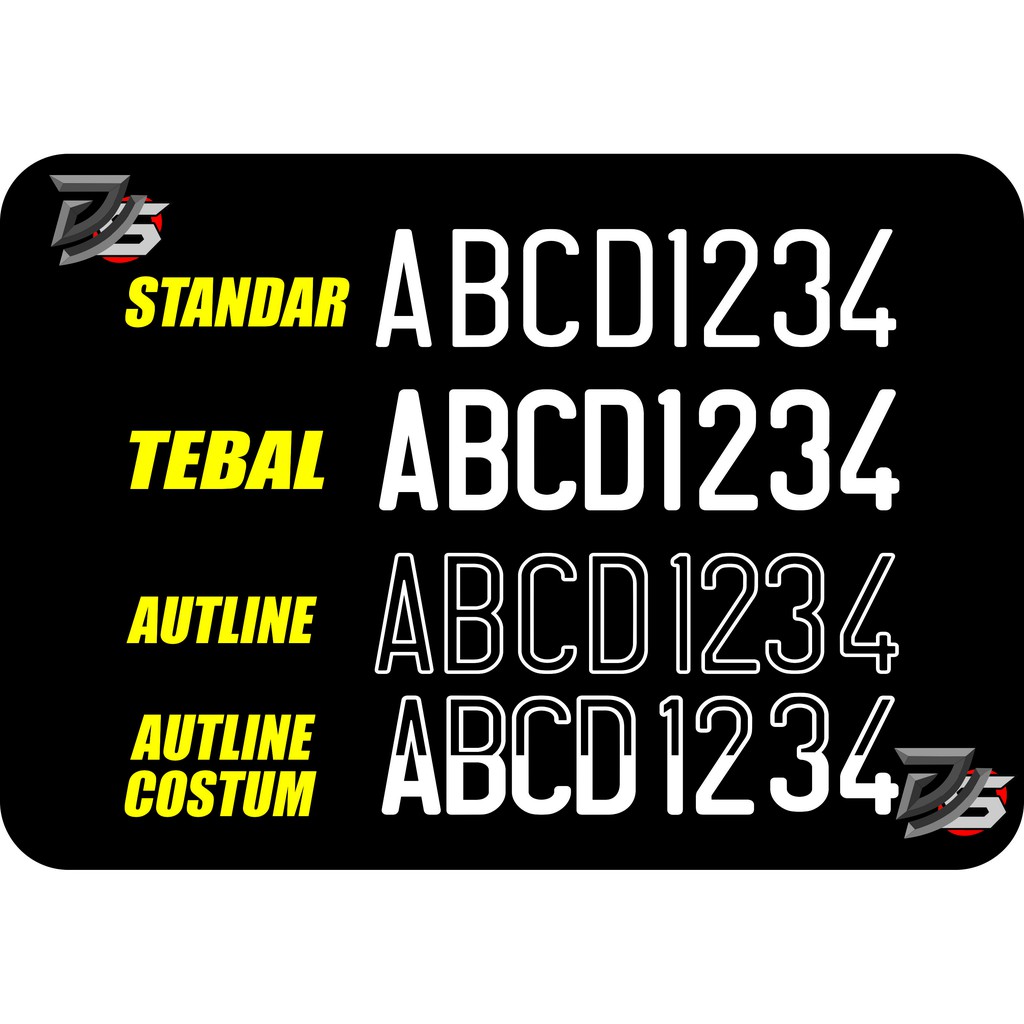 Jual Stiker Cutting Sticker Plat Nomor Nomer Kendaraan Bermotor Motor ...