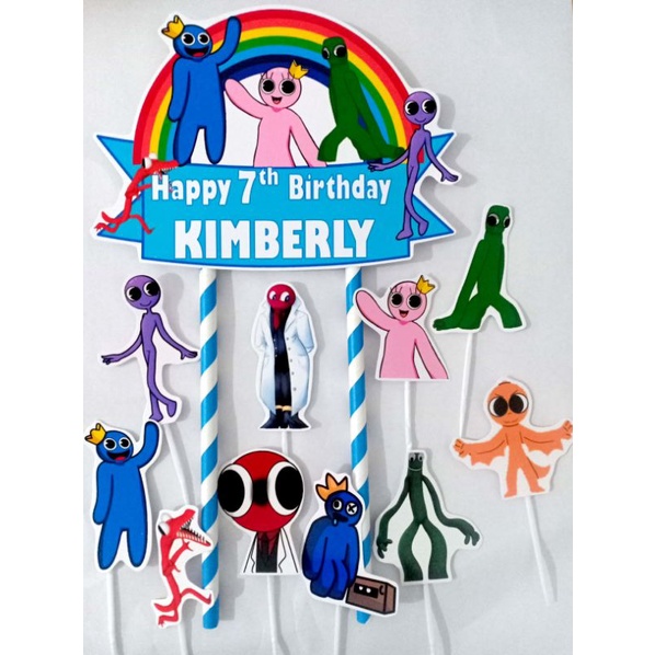 Jual TOPPER CAKE HIASAN KUE ULANG TAHUN GAMBAR RAINBOW FRIENDS BISA ...