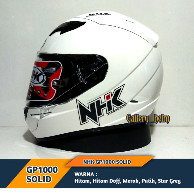 Jual (HELM NHK ORIGINAL) NHK GP1000 SOLID PUTIH | HELM NHK FULL FACE ...