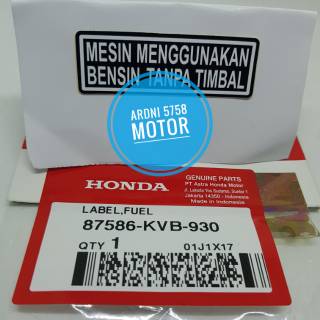 Jual Label Fuel Sticker Stiker Informasi Mesin Menggunakan Bensin Tanpa ...