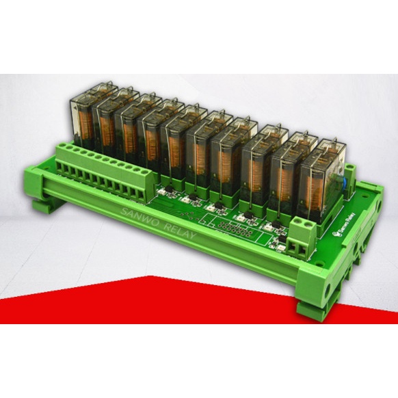 Jual 10 channel Omron PLC control panel relay module 16A 24V DC NPN ...
