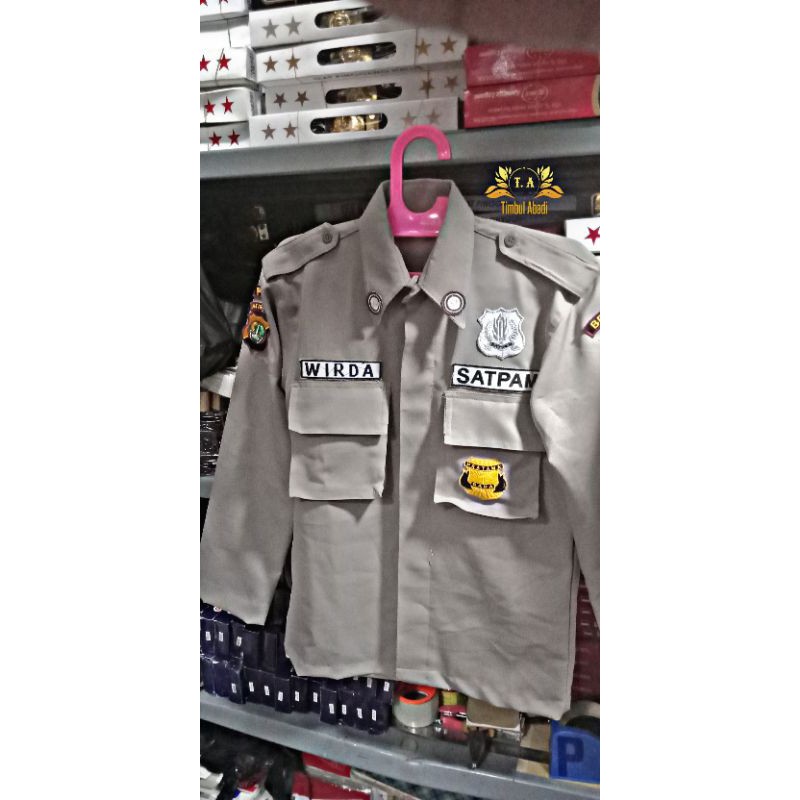 Jual baju seragam pdl satpam warna coklat bahan gaia neo premium | Shopee Indonesia