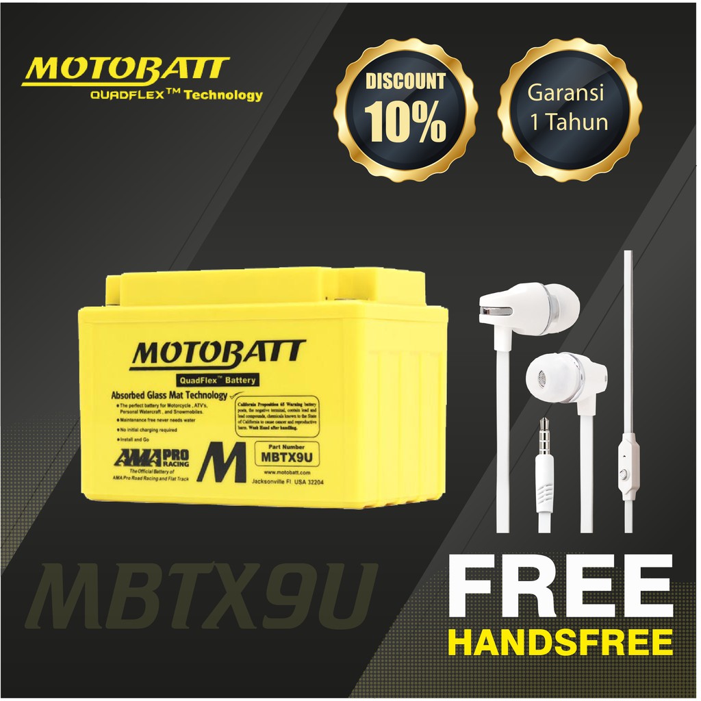 Jual Motobatt Quadflex MBTX9U - 10.5Ah (Garansi 1 Tahun) Indonesia ...