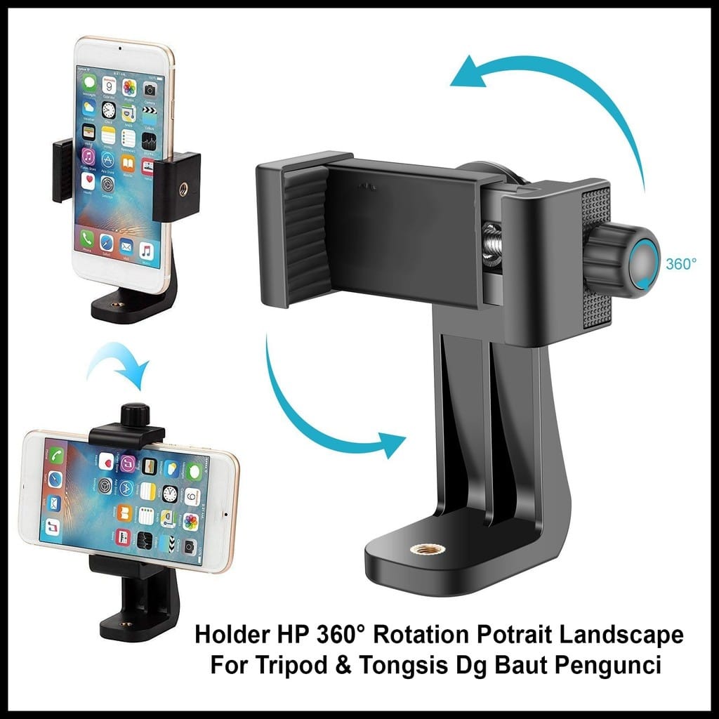 Jual Holder Hp Handphone HRT002 Rotation 360 Mini Tripod Tongsis ...