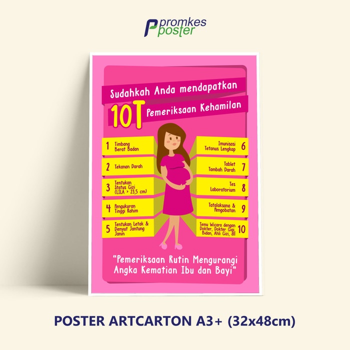 Jual Poster Kebidanan 10T Pemeriksaan Kehamilan | Shopee Indonesia