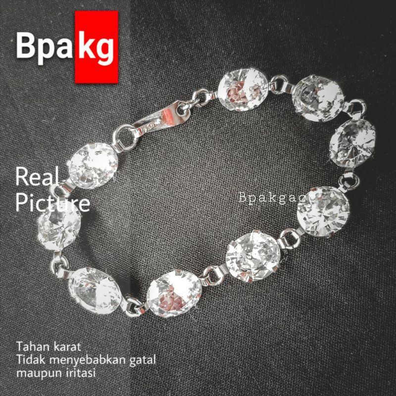 Jual Gelang berlian diamond Gelang tangan wanita anti karat Gelang besi ...