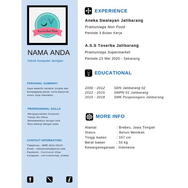 Jual Desain CV 5 Standar Paket Lengkap! (Lamaran Kerja, CV, dan Berkas Yang Dilampirkan ...