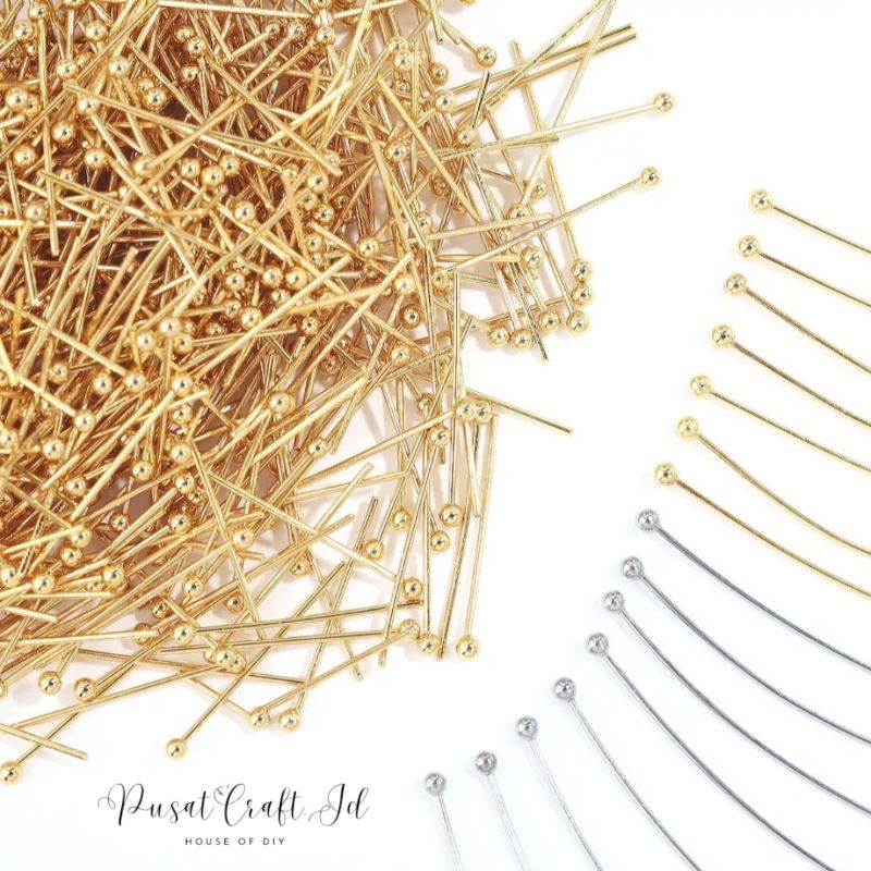 Jual 100 Pc Paku Pentul | Jarum Pin Kepala Bola | Jarum aksesoris Uk 22 ...