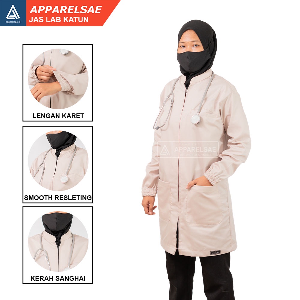 Jual JAS LAB /JAS LABORATORIUM KATUN LEMBUT & TEBAL BAJU DOKTER LENGAN ...