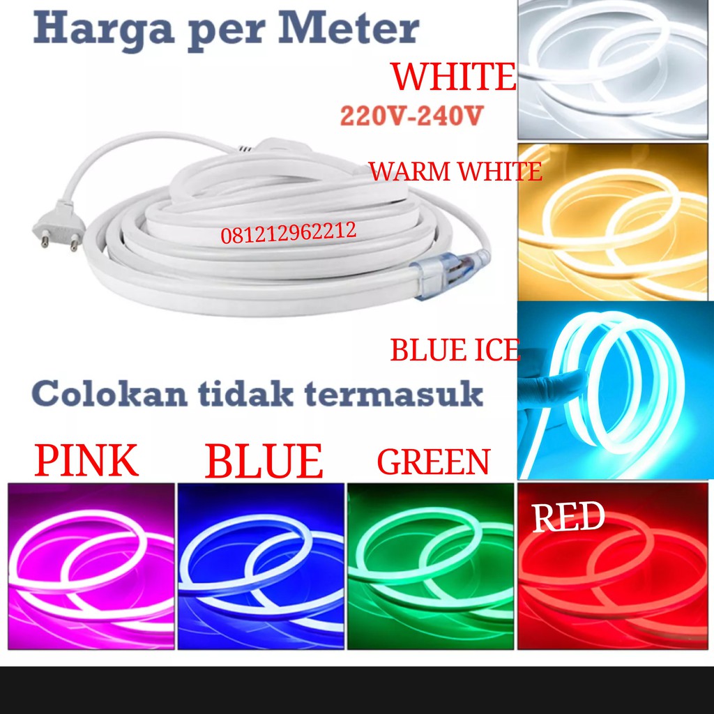 Jual lampu neon led flex led selang flexible sign strip( BELUM TERMASUK ...