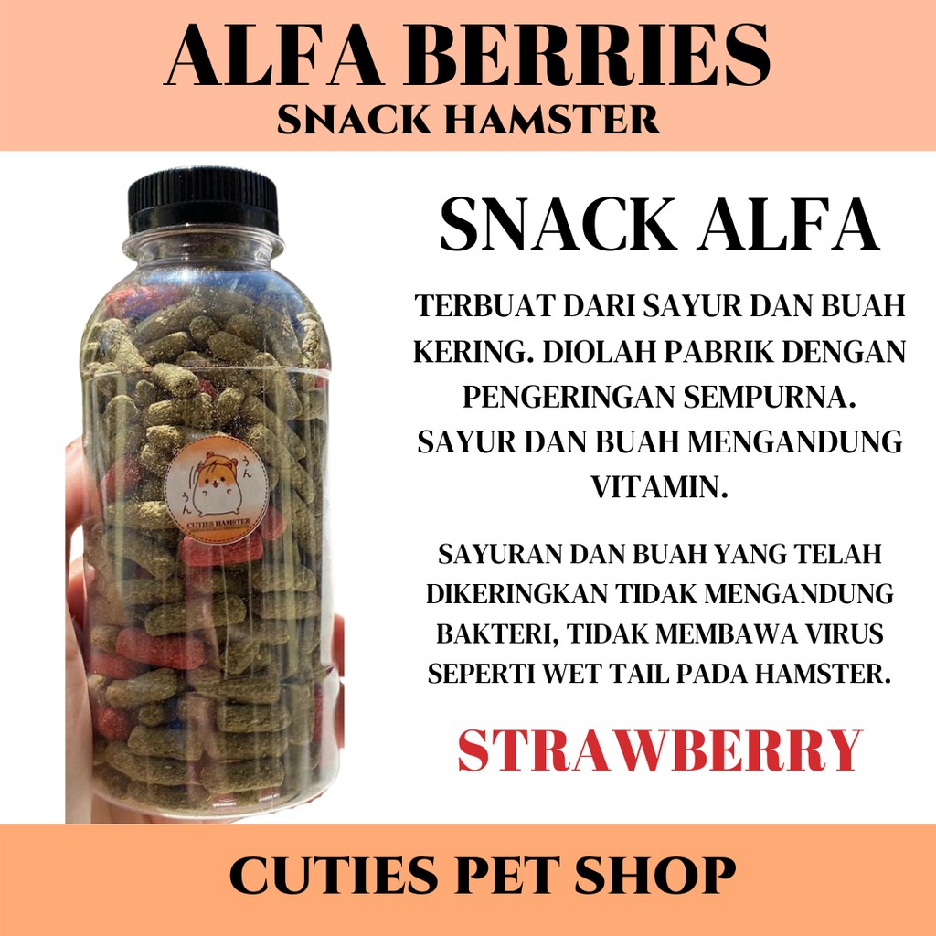 Jual SNACK HAMSTER ALFA ( VEGETABLE AND STRAWBERRY) / MAKANAN SAYUR ...