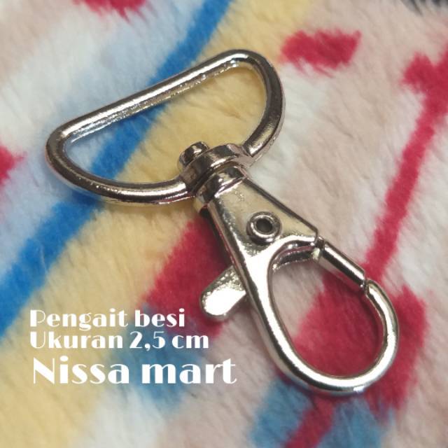 Jual Pengait besi pengait id card ukuran 2,5 cm pengait gantungan kunci ...