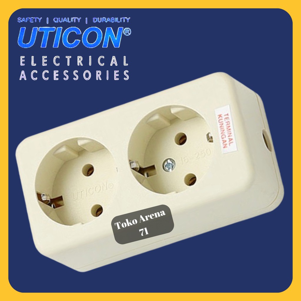Jual STOP KONTAK UTICON ARDE 2 LUBANG PUTIH ST-128 ST128 2P LOBANG SNI ORIGINAL | Shopee Indonesia