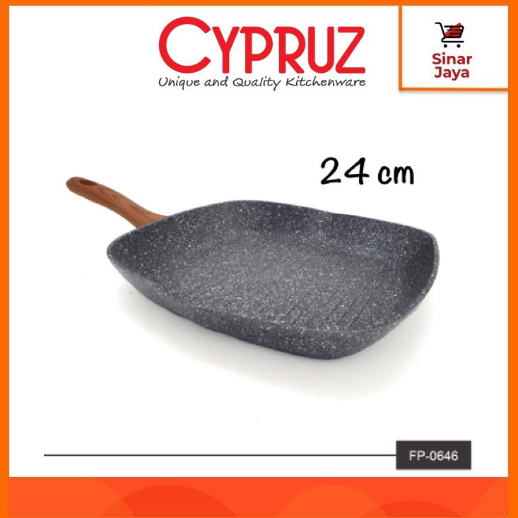 Jual CYPRUZ BBQ Grill Pan 24cm, 28cm Marble Series (Anti Lengket ...