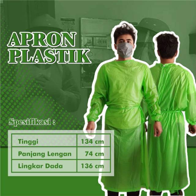 Jual Apron plastik celemek medis lengan panjang baju medis Indonesia ...