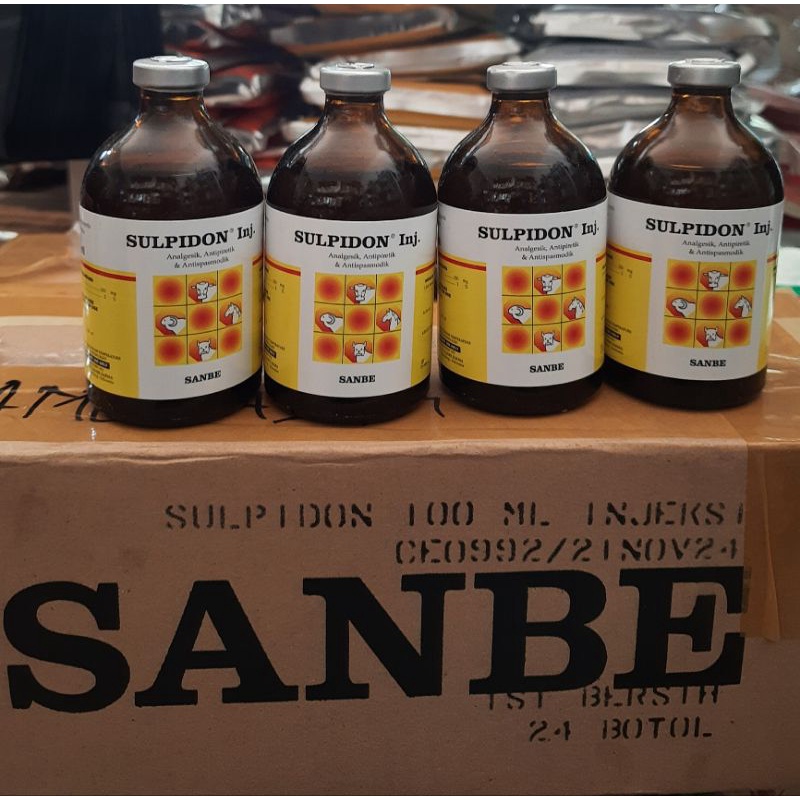 Jual SULPIDON 100 ml SANBE - Obat Pereda Sakit Hewan Analgesik ...