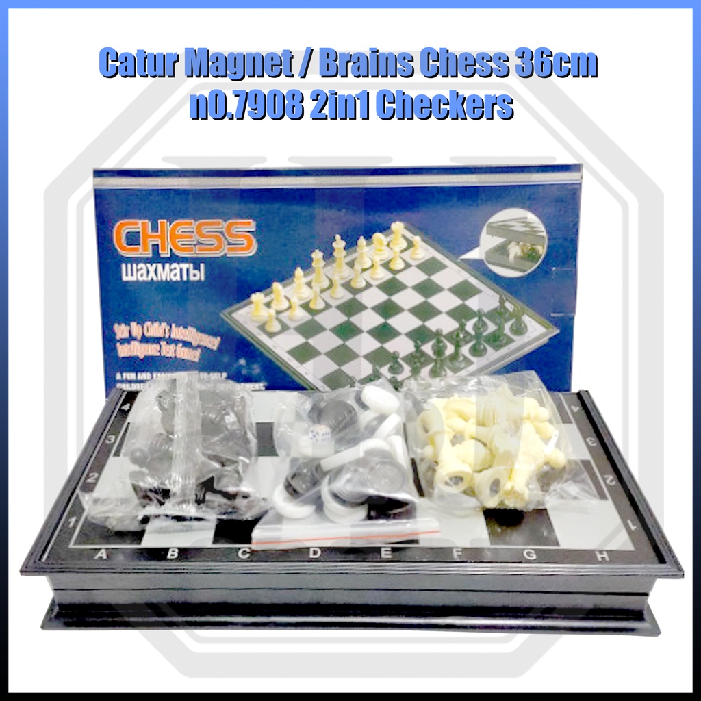 Jual Catur Magnet / Brains Chess 36cm n0.7908 2in1 Checkers | Shopee ...